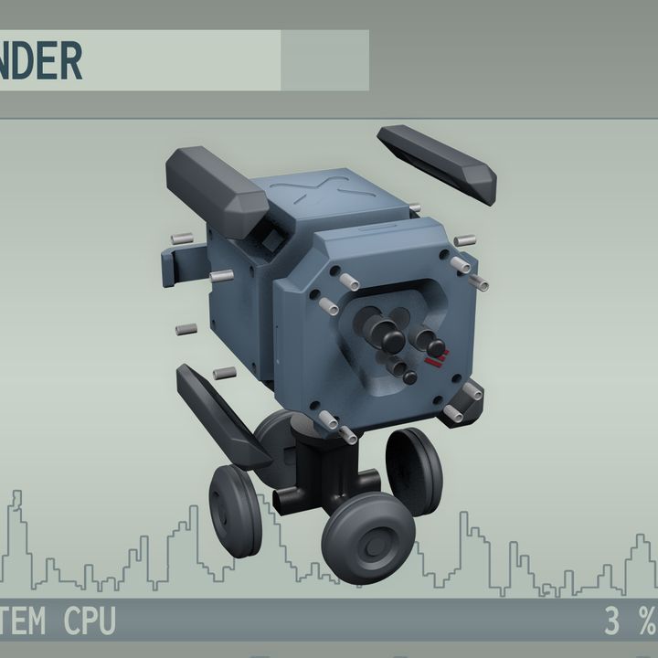 3D Printable Starfield Security robot (Supportless) by Branislav Jánošík