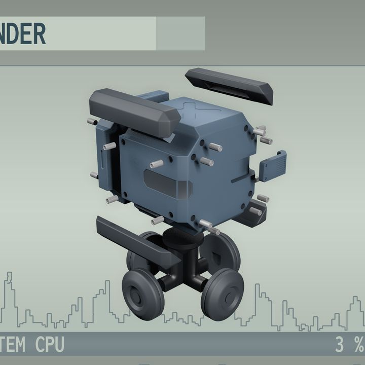 3D Printable Starfield Security robot (Supportless) by Branislav Jánošík