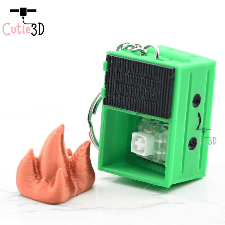 3D Printable Cutie3D Dumpster Fire Keycap Fidget Clicker Keychain ...