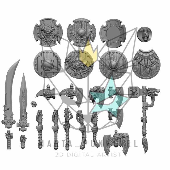 3D Printable Viking theme weapons by MartaPunkGirl