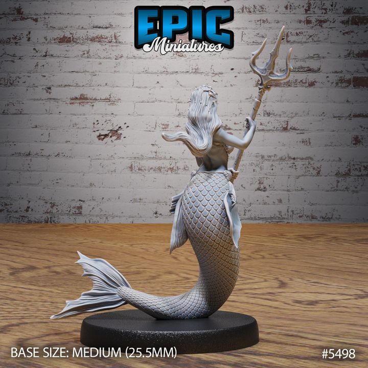 3D Printable Mermaid Classic Trident / Siren Warrior / Water Beast ...