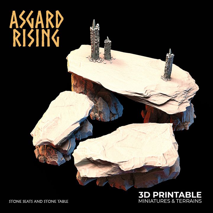 3D Printable Stone Seats and Stone Table /Terrain/ /Pre-supported/ by ...