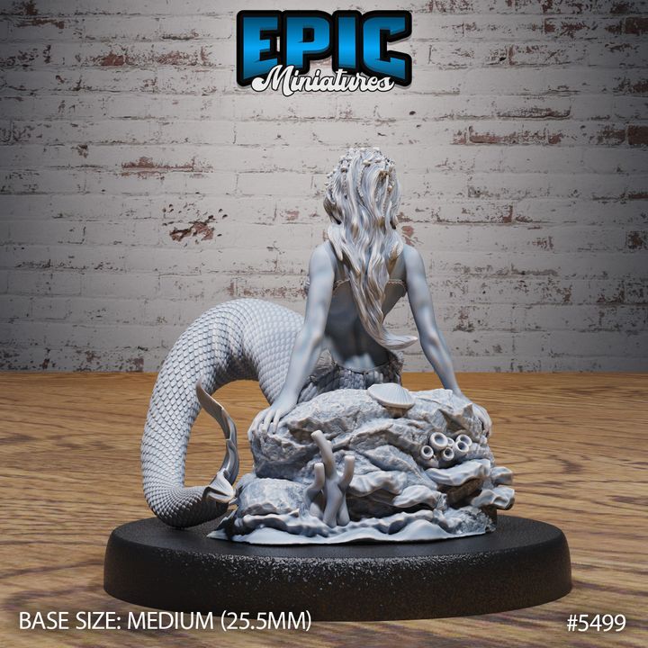 3D Printable Mermaid Classic Sitting / Siren Warrior / Water Beast ...