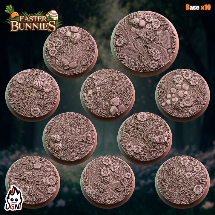 3D Printable x10 Base - Easter Bunnies (Frogmen proxy) - UGNI - Fantasy ...