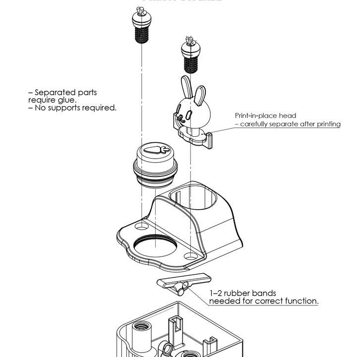 3D Printable Easter Pop-Up Bunny - Fidget Toy - Jumping Bunny by Alan ...