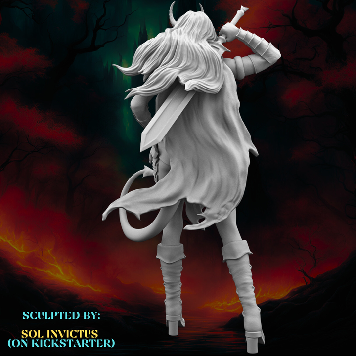 3D Printable Tiefling Warrior: [Merchant] by Sol Invictus Factory