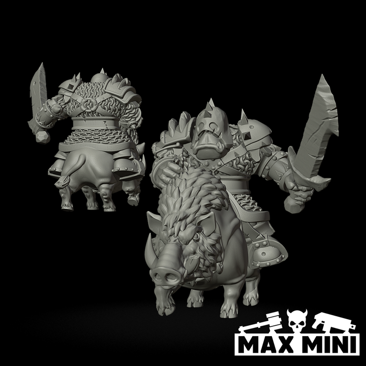 3D Printable Orc Boar Riders by Max Mini