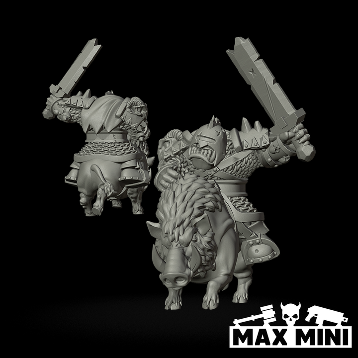 3D Printable Orc Boar Riders by Max Mini