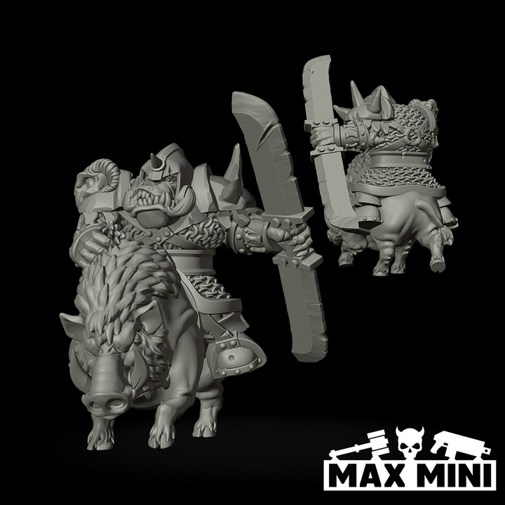 3D Printable Orc Boar Riders by Max Mini