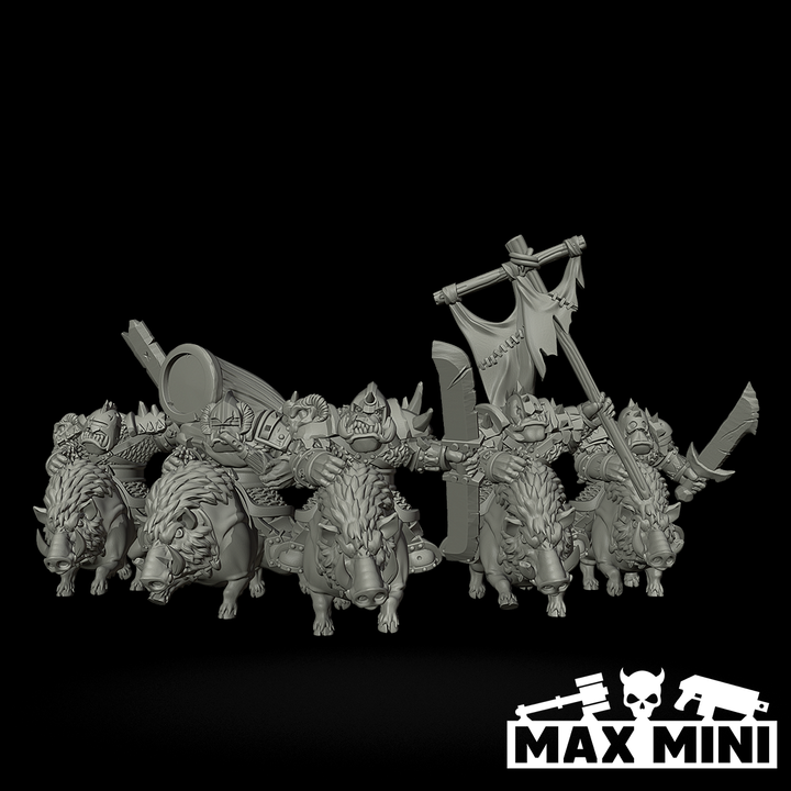 3D Printable Orc Boar Riders by Max Mini