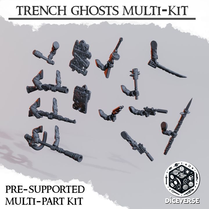3D Printable Trench Ghosts / Ghouls Troopers Kit by Diceverse