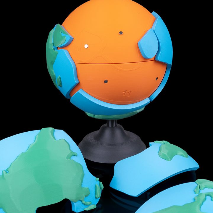 3D Printable Planet Puzzle by Stlflix