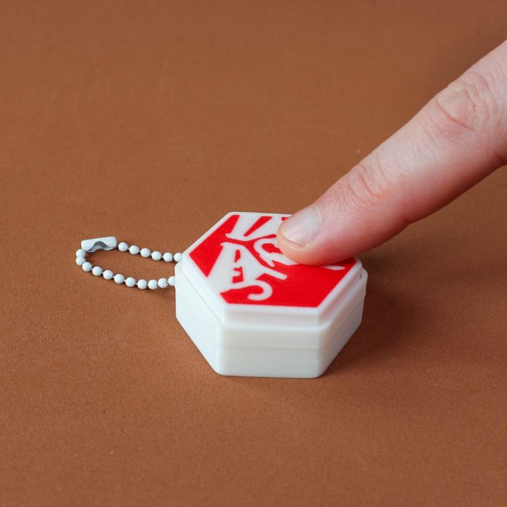 3D Printable Fireflies STOP sign Fidget Clicker - Keychain by Clickify 3D