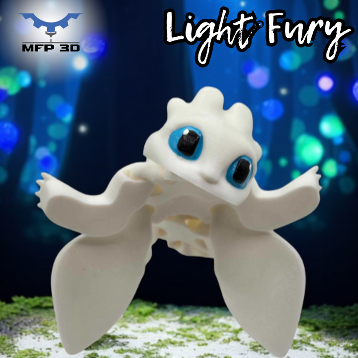 3D Printable ARTICULATED LIGHT FURY DRAGON MFP3D -NO SUPPORT - PRINT IN ...