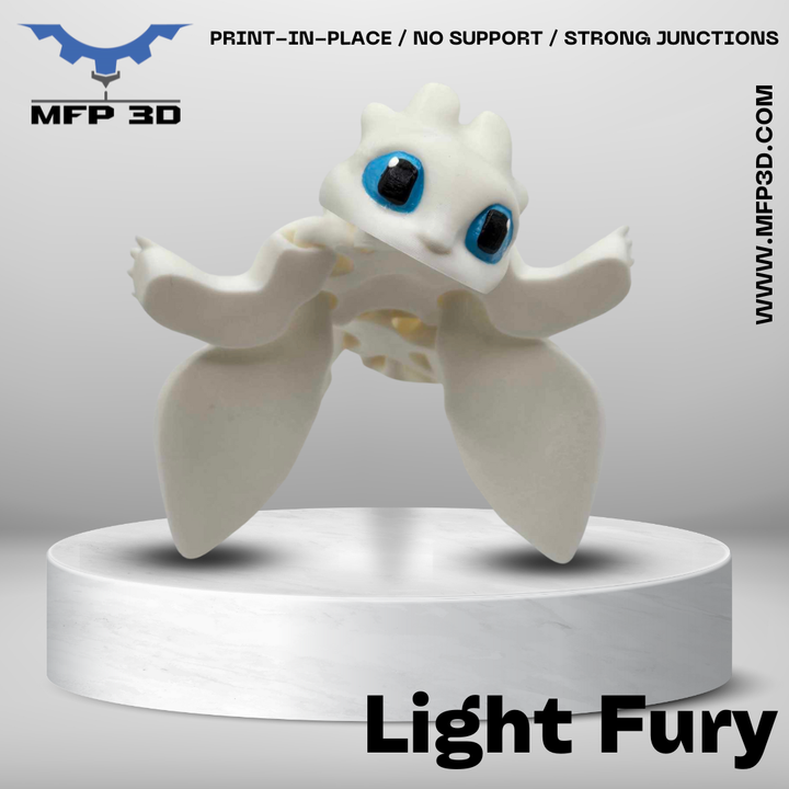 3D Printable ARTICULATED LIGHT FURY DRAGON MFP3D -NO SUPPORT - PRINT IN ...