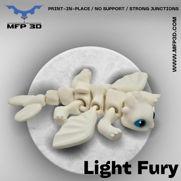 3D Printable ARTICULATED LIGHT FURY DRAGON MFP3D -NO SUPPORT - PRINT IN ...