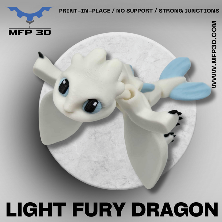3D Printable ARTICULATED LIGHT FURY DRAGON MFP3D -NO SUPPORT - PRINT IN ...