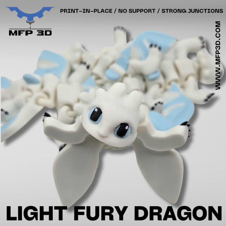 3D Printable ARTICULATED LIGHT FURY DRAGON MFP3D -NO SUPPORT - PRINT IN ...