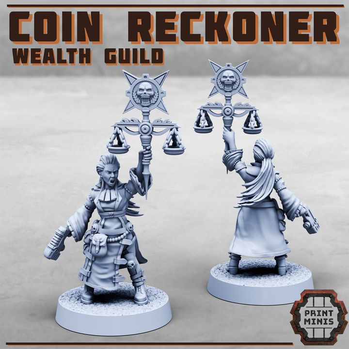 3D Printable Coin Reckoner - Wealth Guild by Print Minis