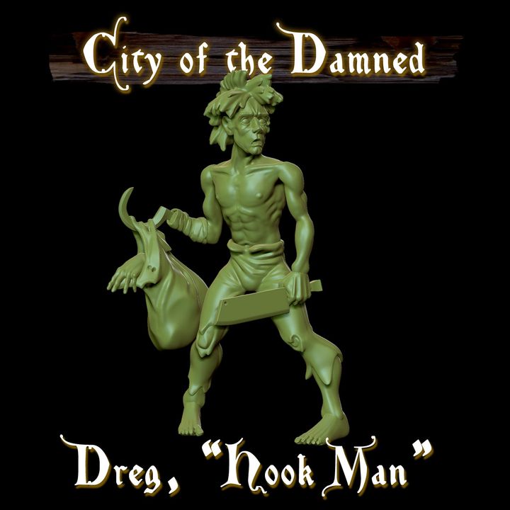 3D Printable City of the Damned Dreg - 'Hook Man' by NJLsculpts