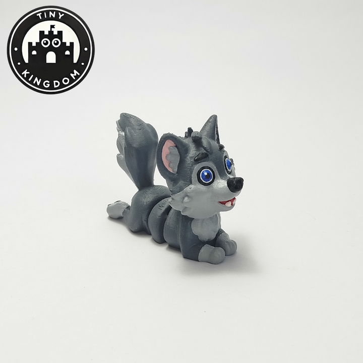 3D Printable Flexi Tiny Wolf, Articulated fidget figure, keychain ...