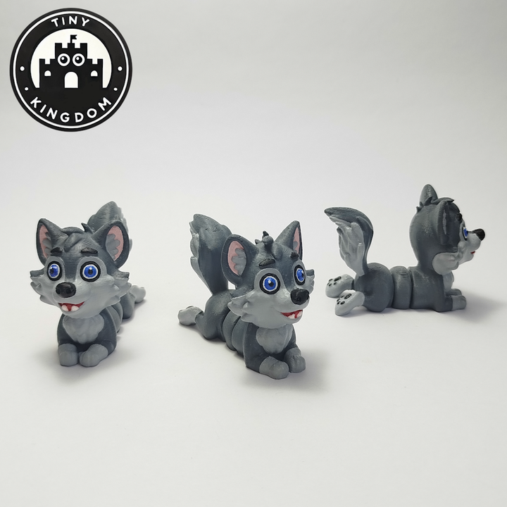 3D Printable Flexi Tiny Wolf, Articulated fidget figure, keychain ...