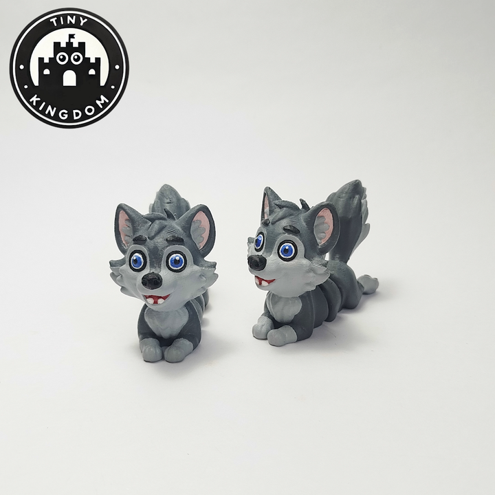 3D Printable Flexi Tiny Wolf, Articulated fidget figure, keychain ...