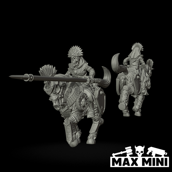 3D Printable Skeleton Heavy Cavalry by Max Mini