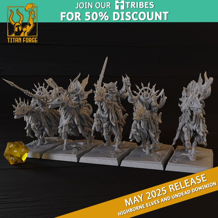 3D Printable Headless Horsemans - Highborne Elves and Undead Dominion ...