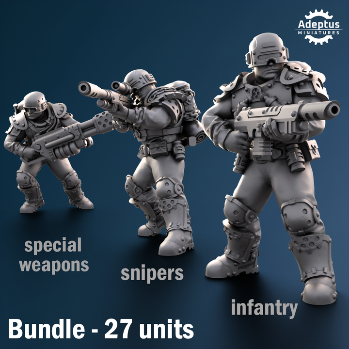 3D Printable Infantry Bundle. Greyplate Troops. Imperial Guard by ...
