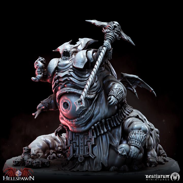 3D Printable Grublord Vermixan | Hellspawn | Demon by Bestiarum Miniatures