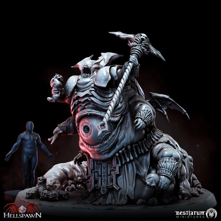 3D Printable Grublord Vermixan | Hellspawn | Demon by Bestiarum Miniatures