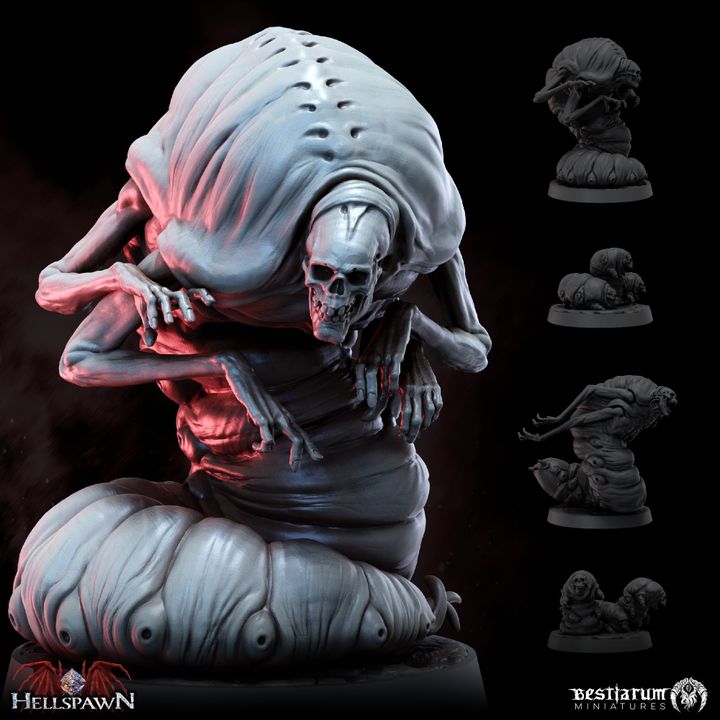 3D Printable Demon Grubs x5 | Hellspawn | Demon by Bestiarum Miniatures