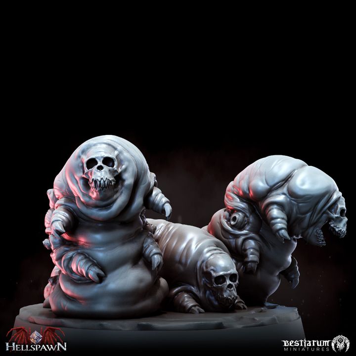 3D Printable Demon Grubs x5 | Hellspawn | Demon by Bestiarum Miniatures