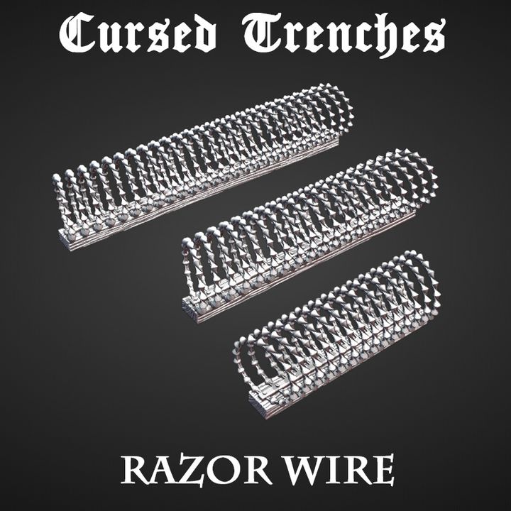 3D Printable Cursed Trenches: Razor Wire by Warscape