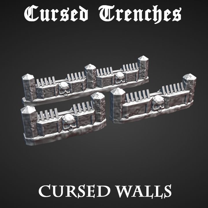 3D Printable Cursed Trenches: Cursed Walls by Warscape