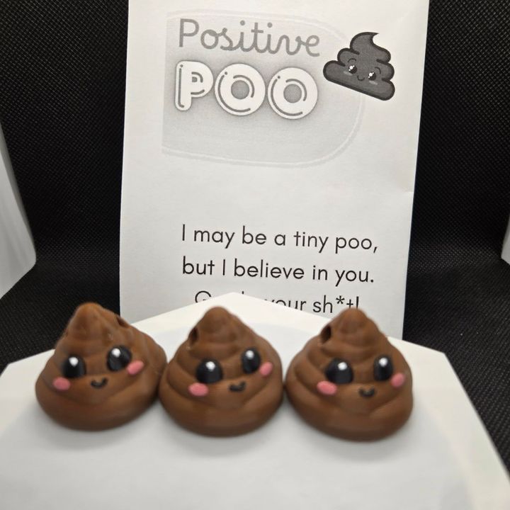 3D Printable Positive Poo-- Pocket Pet Keychain and Card by Jambaby Designs