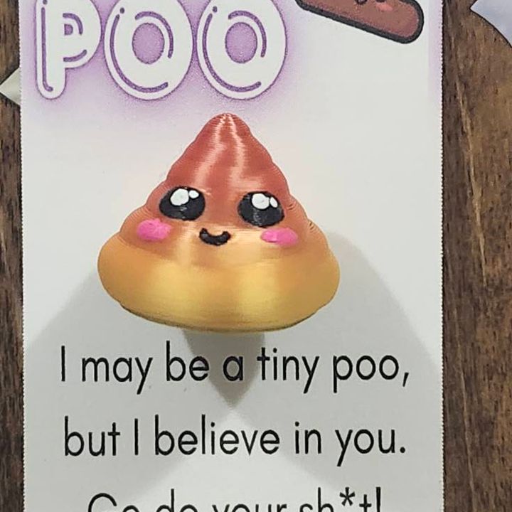 3D Printable Positive Poo-- Pocket Pet Keychain and Card by Jambaby Designs