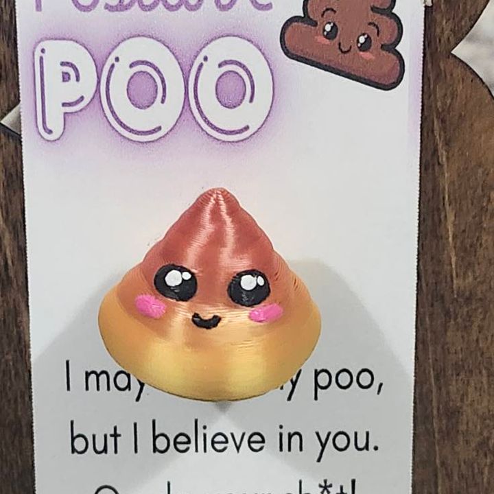 3D Printable Positive Poo-- Pocket Pet Keychain and Card by Jambaby Designs