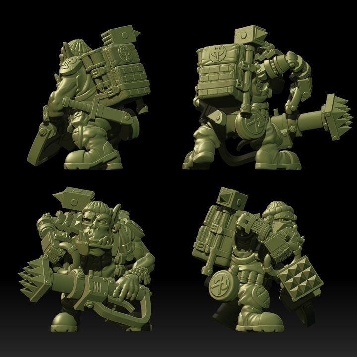 3D Printable Kommandoteam1 by Trollet Miniatures