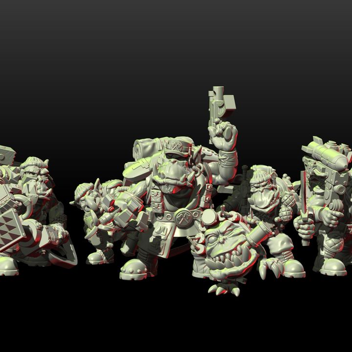 3D Printable Kommandoteam1 by Trollet Miniatures