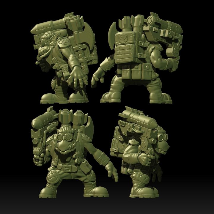 3D Printable Kommandoteam1 by Trollet Miniatures
