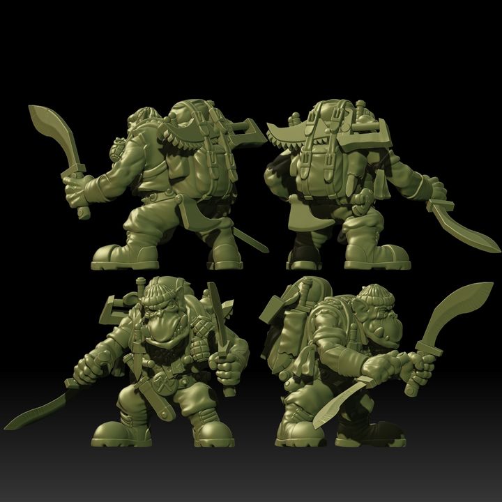 3D Printable Kommandoteam1 by Trollet Miniatures