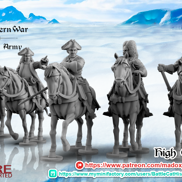 3D Printable GNW Swedish High Command by BattleCat Miniatures