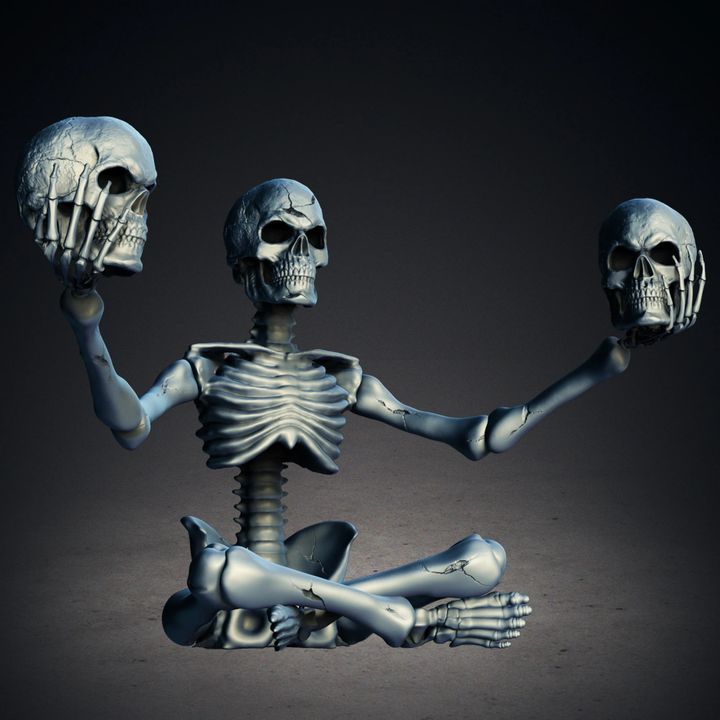 3D Printable Spooky Horror Halloween Skeleton Candle Holder 3D Printer ...