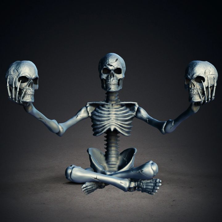 3D Printable Spooky Horror Halloween Skeleton Candle Holder 3D Printer ...