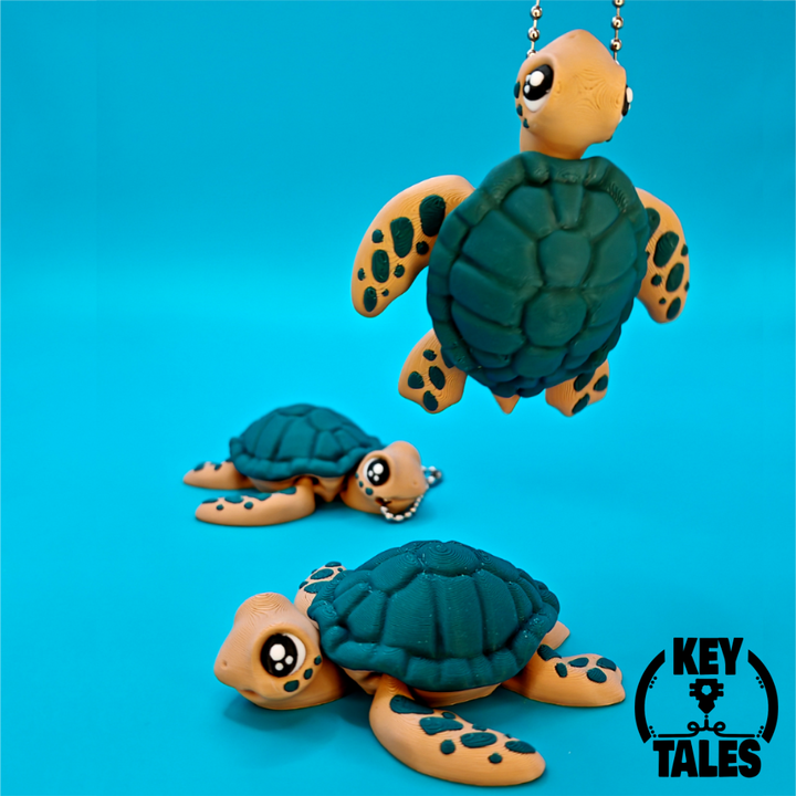 3D Printable The Turtle (flexi keychain - magnet & mini!) by Key Tales