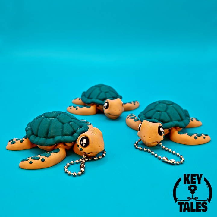 3D Printable The Turtle (flexi keychain - magnet & mini!) by Key Tales