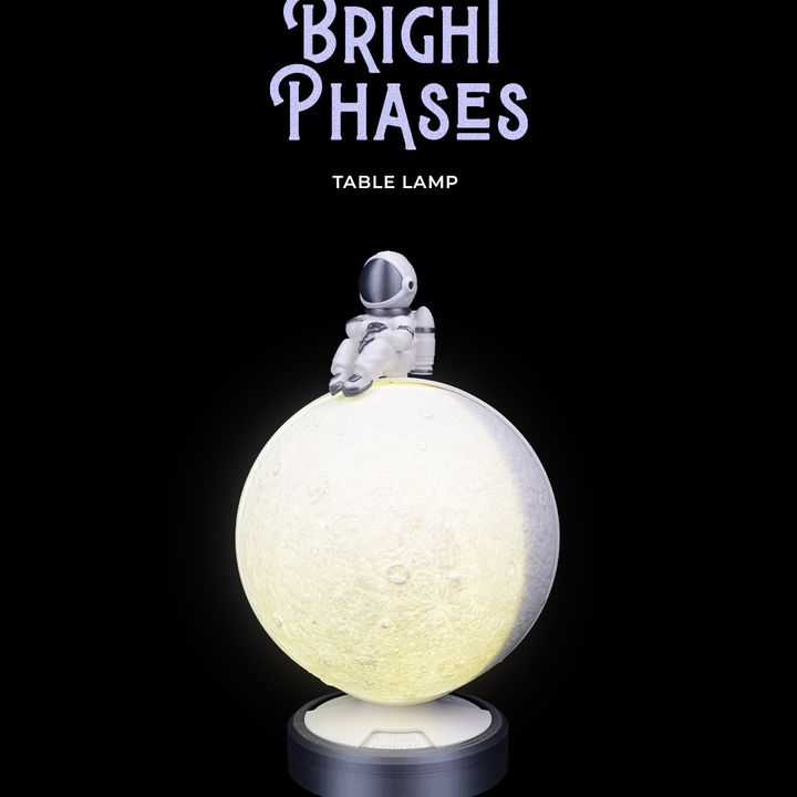 3D Printable Bright Phases - Table Lamp by Stlflix