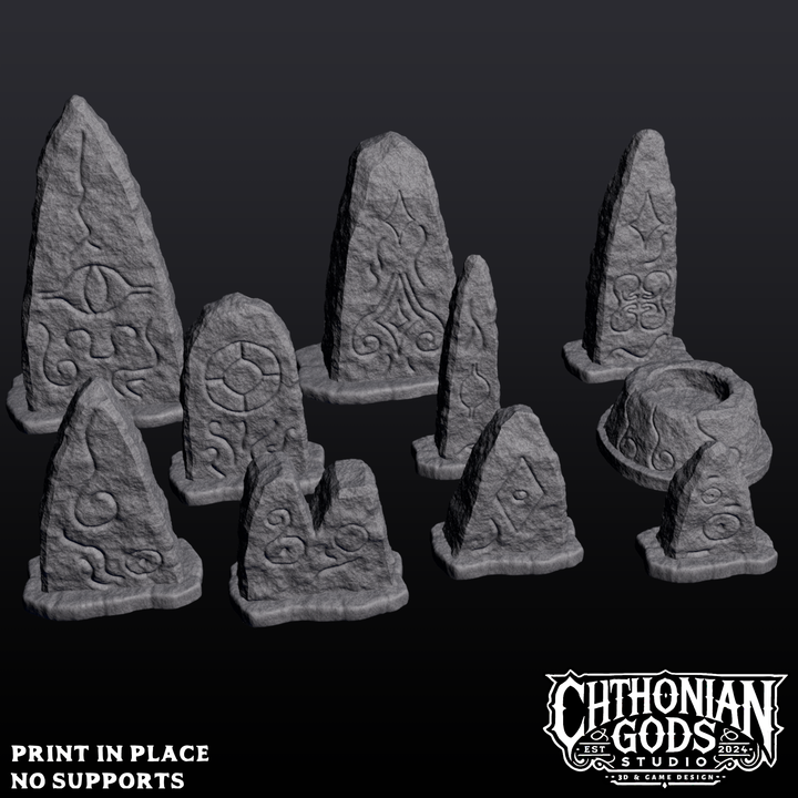3D Printable Eldritch Monoliths by ChthonianGodsStudio